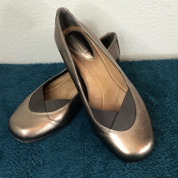Michelle D | Shoes | Michelle D Size 85 M Bronze Ballet Flats Balletcore Preppy Flawed See Pics ...